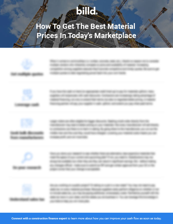How To Get The Best Material Prices In Today's Marketplace - Billd