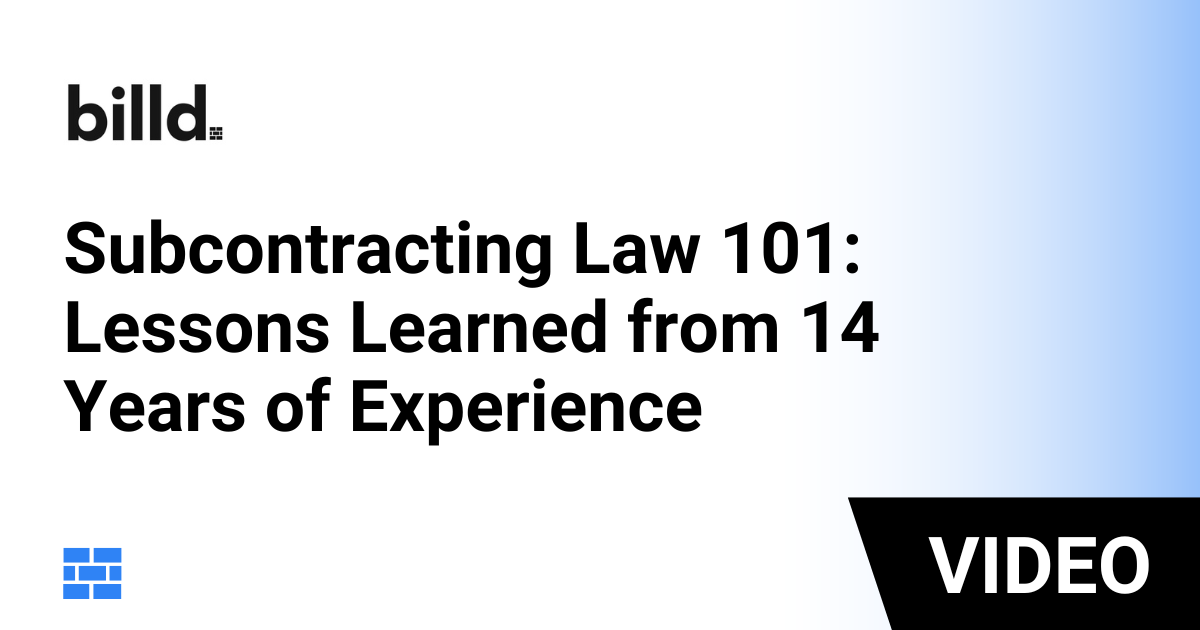 Subcontracting Law 101: Lessons Learned from 14 Years as a Lawyer