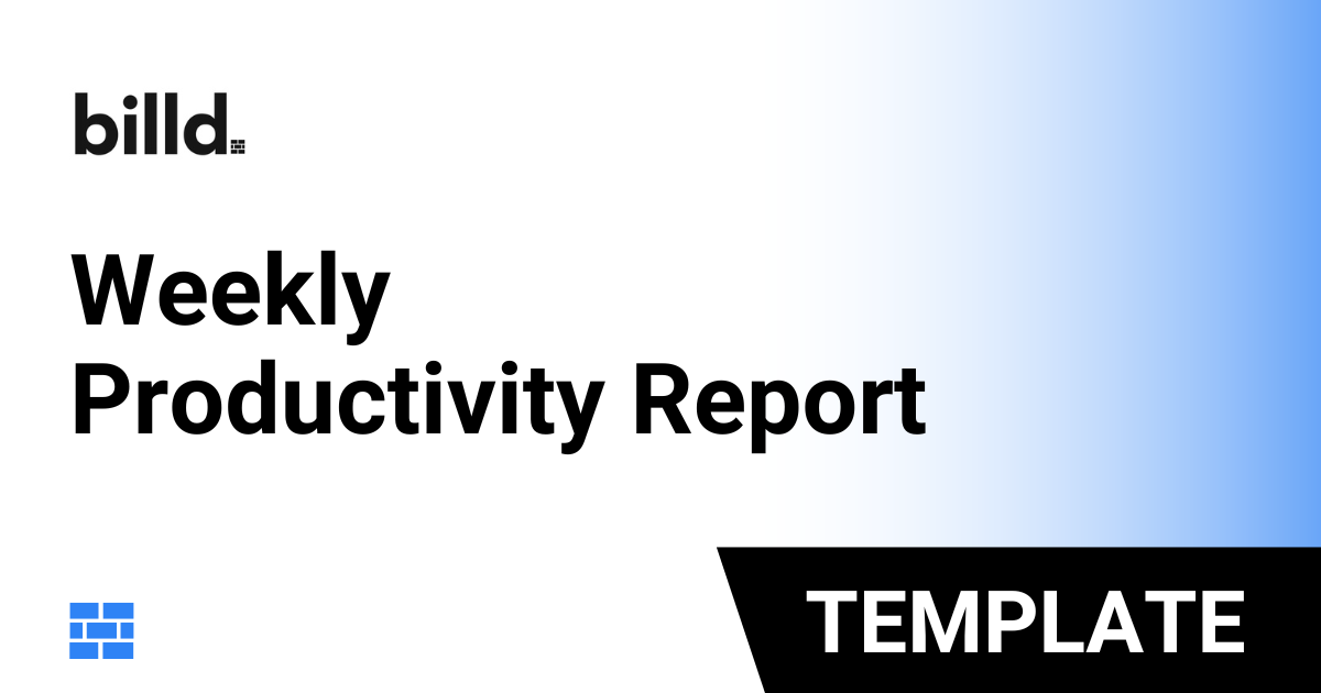 [Template] Weekly Construction Project Productivity Report