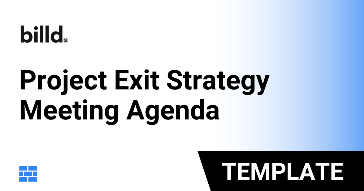 [Template] Construction Project Exit Strategy Meeting Agenda