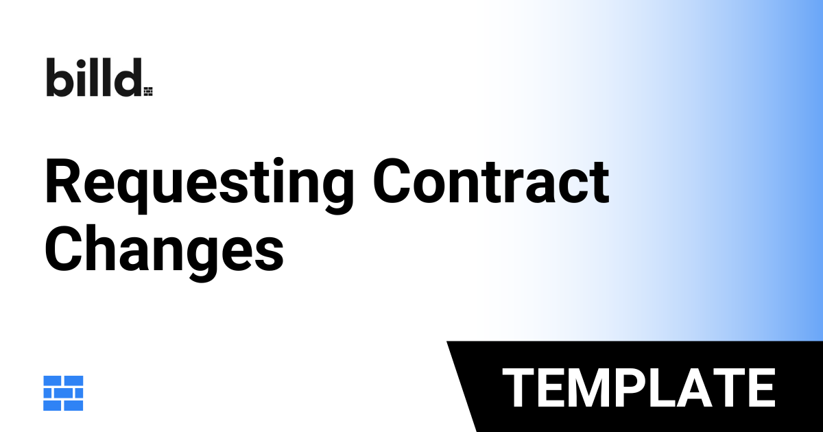 [Email Template] Requesting Contract Changes for Subcontractors