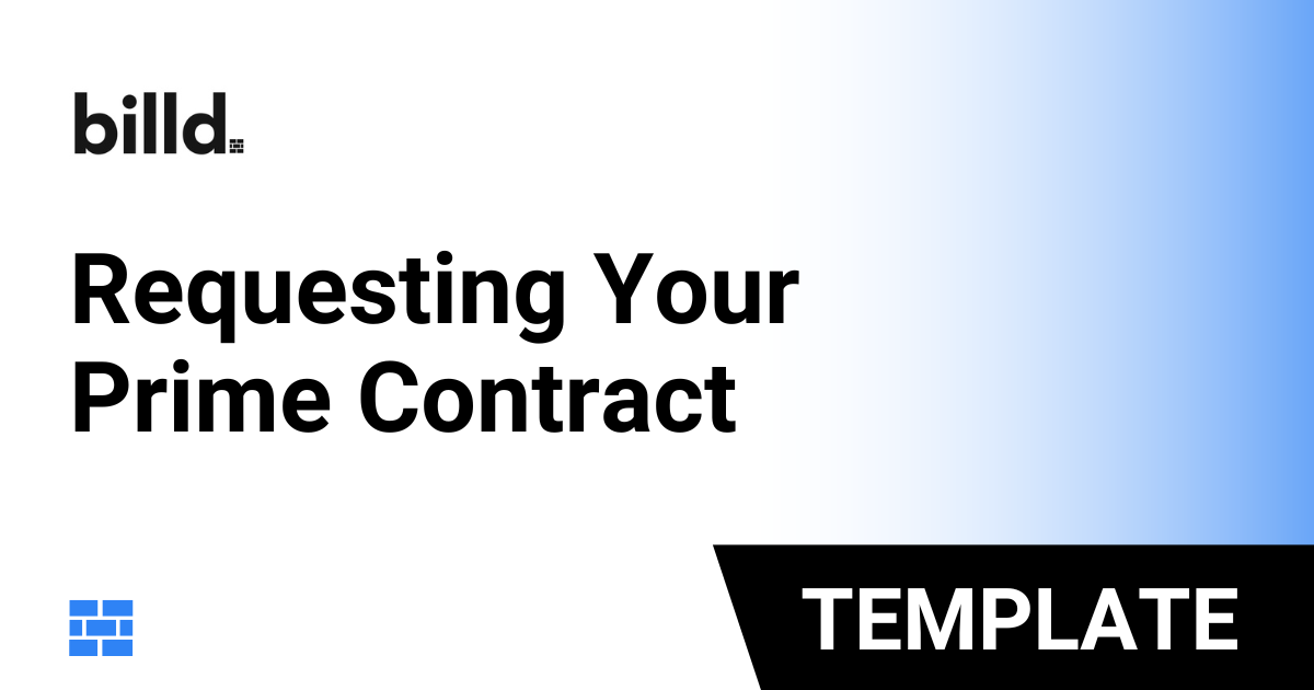 [Email Template] Requesting Your Prime Contract