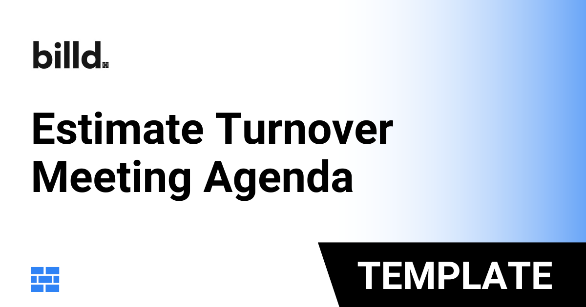 [Template] Construction Estimate Turnover Meeting Agenda